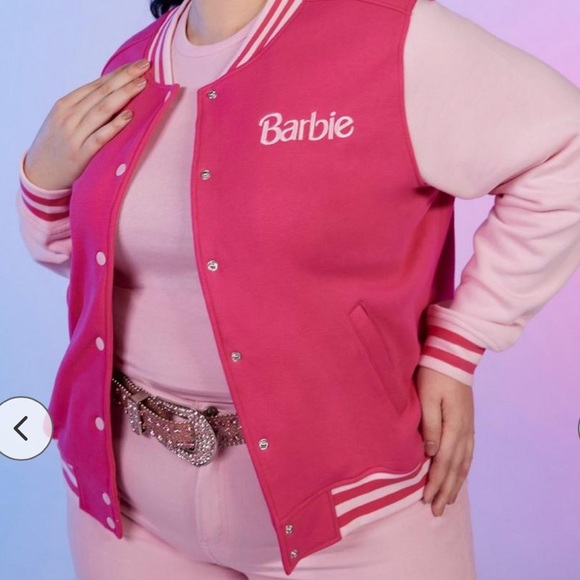 Barbie | Jackets & Coats | Nwt Barbie Pink Varsity Jacket Pink Barbie ...